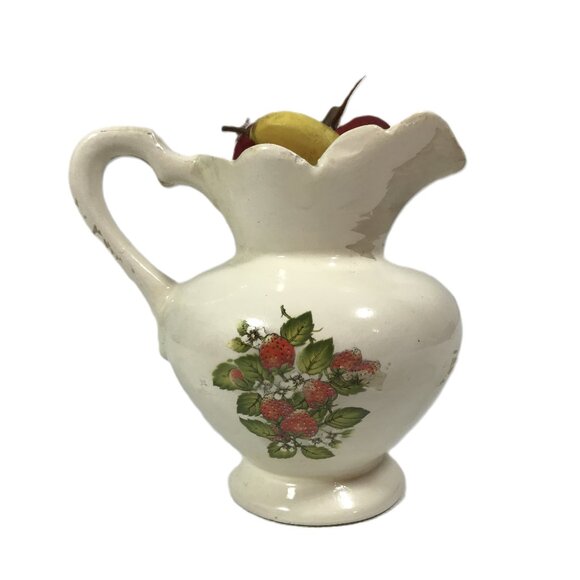 Vintage | Accents | Vintage 6s Ceramic Pitcher Strawberries | Poshmark